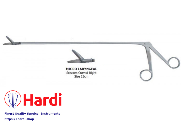 Micro Laryngeal Scissors Curved Right - Hardi LLC