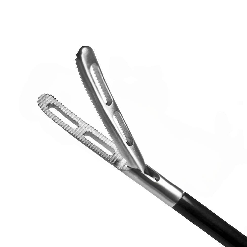 Laparoscopic Fenestrated Grasper, Curved Jaw, Single Action - Hardi LLC